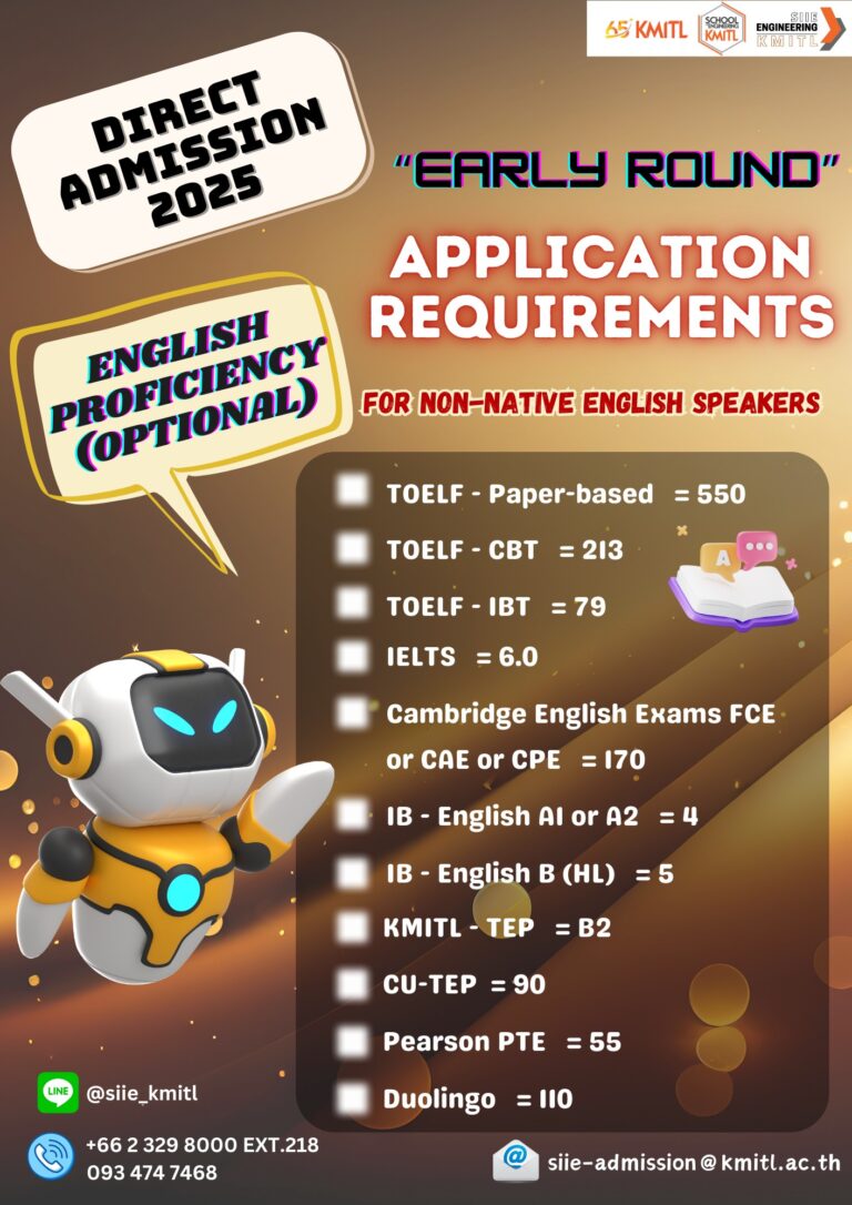 Direct Admission 1-1 (Early Round) ประจําปีการศึกษา 2025 - ENGINEER